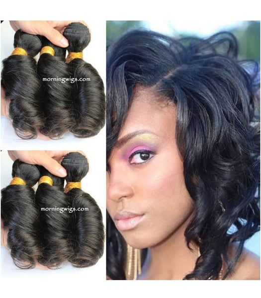 14 inches black spiral wave 100% human hair extensions | LuckinWigs.com
